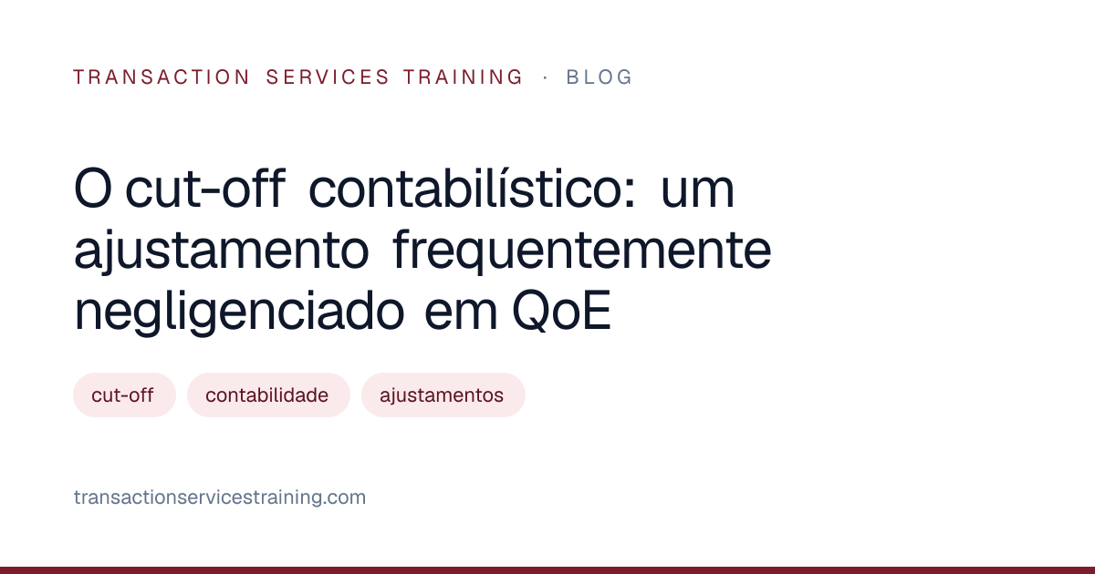 O cut-off contabilístico: um ajustamento frequentemente negligenciado ...